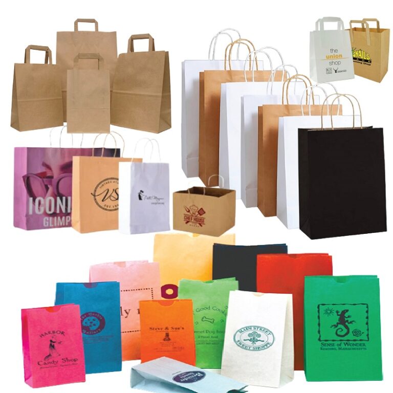Custom Size White & Brown Kraft paper bags Printing | Best Price